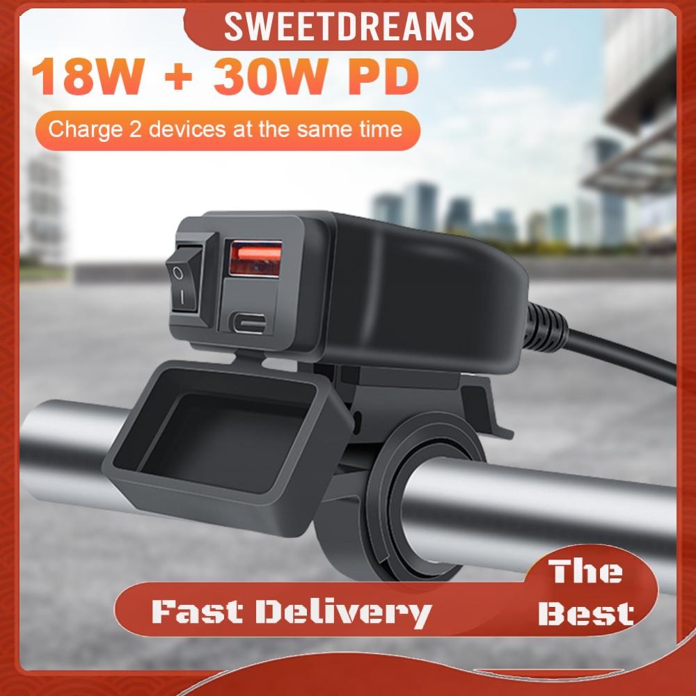 Pd QC3.0 รถจักรยานยนต์ USB Fast Cellular Charger 48W พร้อมสวิตช์โวลต์ ...