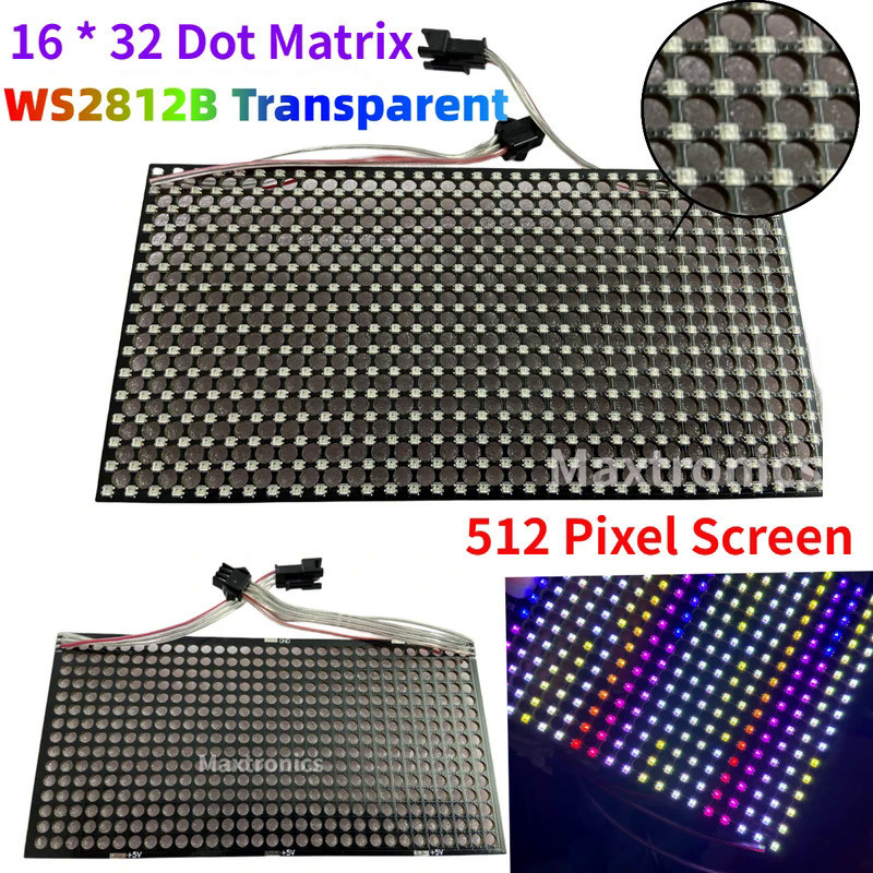 16*32 สี 5V WS2812 RGB LED หน้าจอแผงโปรแกรม Dot Matrix 80*160 มม.SPI ...
