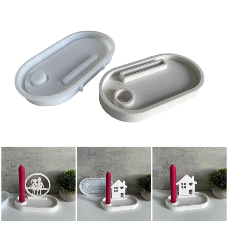 Flgo Creative Ellipse Stand Mold Oval Holder Mold เนื้อซิลิโคน | Shopee ...
