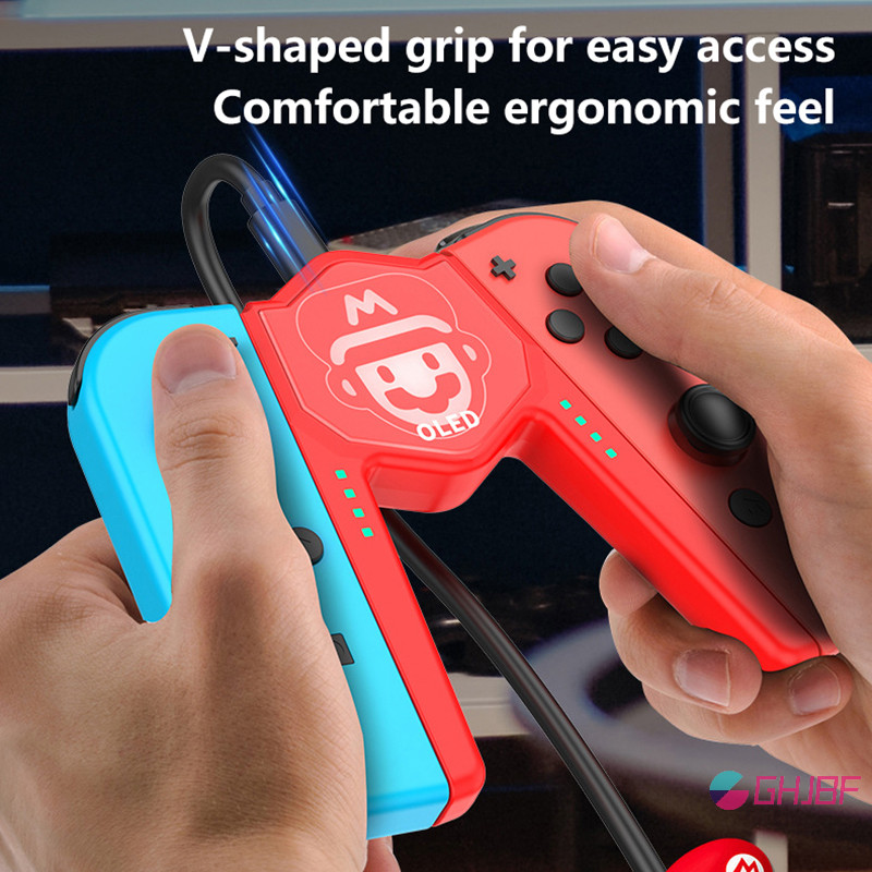 Ghjbf] สําหรับ Nintendo Offand Right Handle ชาร์จ Grip Switch Oled เกม ...