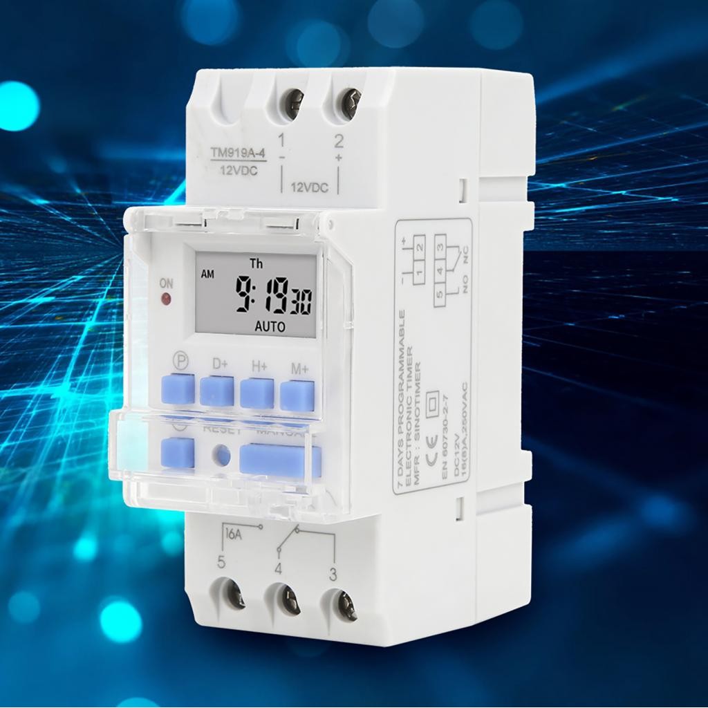 Digital Timer Weekly Switch 12V DC 16A จอแสดงผล LCD พร้อมฟังก์ชั่นนับ ...