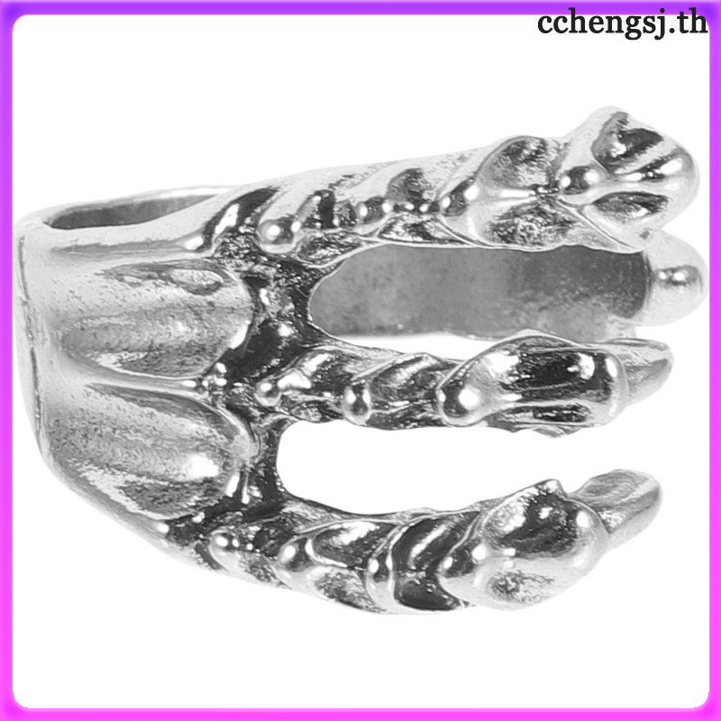 แหวนบุรุษ Biker Vintage Cool สําหรับ Silver Rock และ Roll Claw cchengsj ...