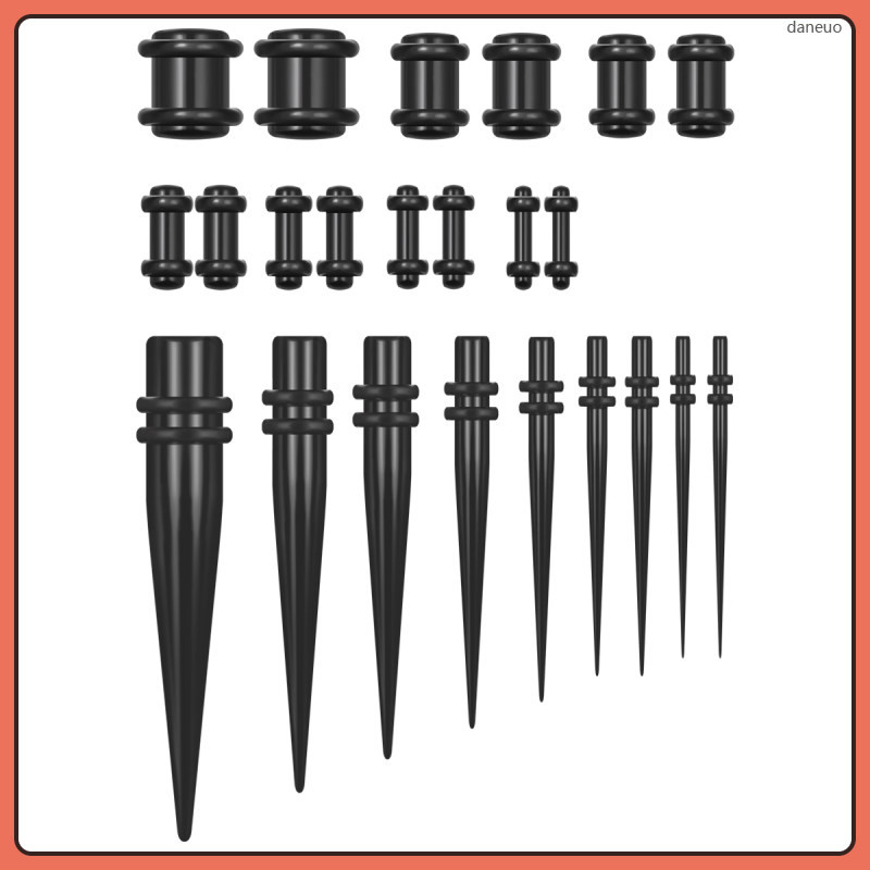ยืดต่างหูสตั๊ดสีดํา Balm หูฟังเครื่องวัด Expanders Piercing Kit Body ...