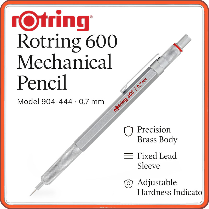 Rotring Mechanical Pencil Rotring 600 0.7mm Silver 1904-444 | Shopee ...