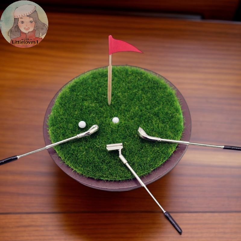 Littlelove 7 ชิ้น/เซ็ต Dollhouse Mini Golf Club ทุ่งหญ้าชุดจําลองกีฬา ...