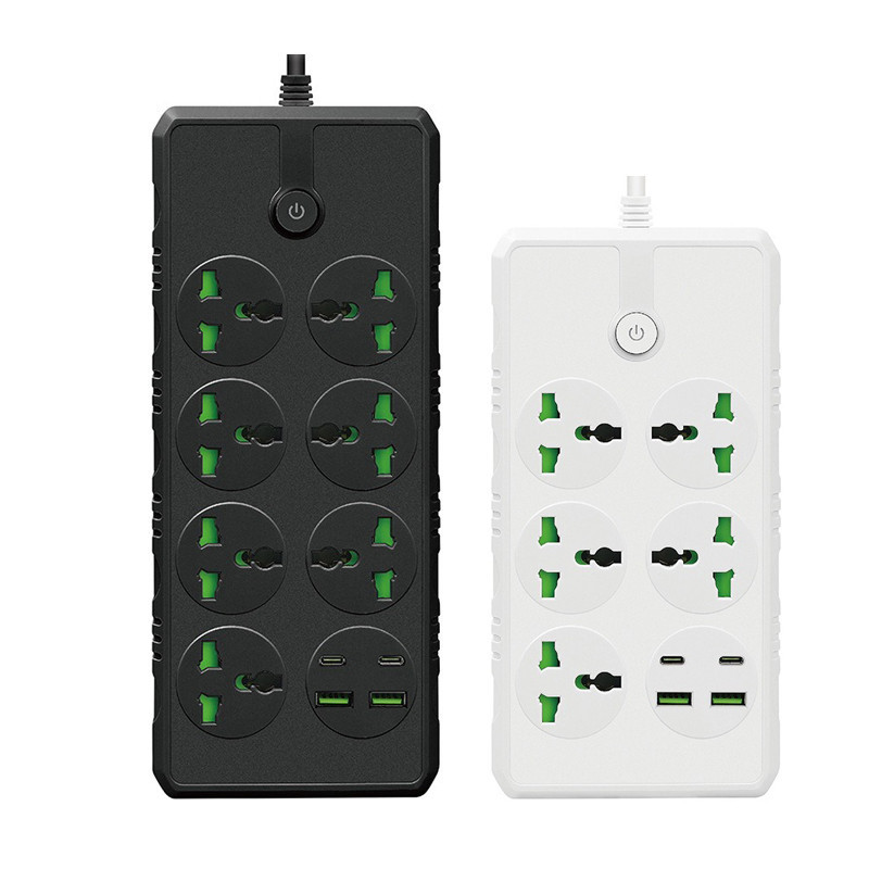 Us UK EU Plug Power Strip 2 USB 2 พอร์ต Type-C 2M สายไฟ Power Strip ...