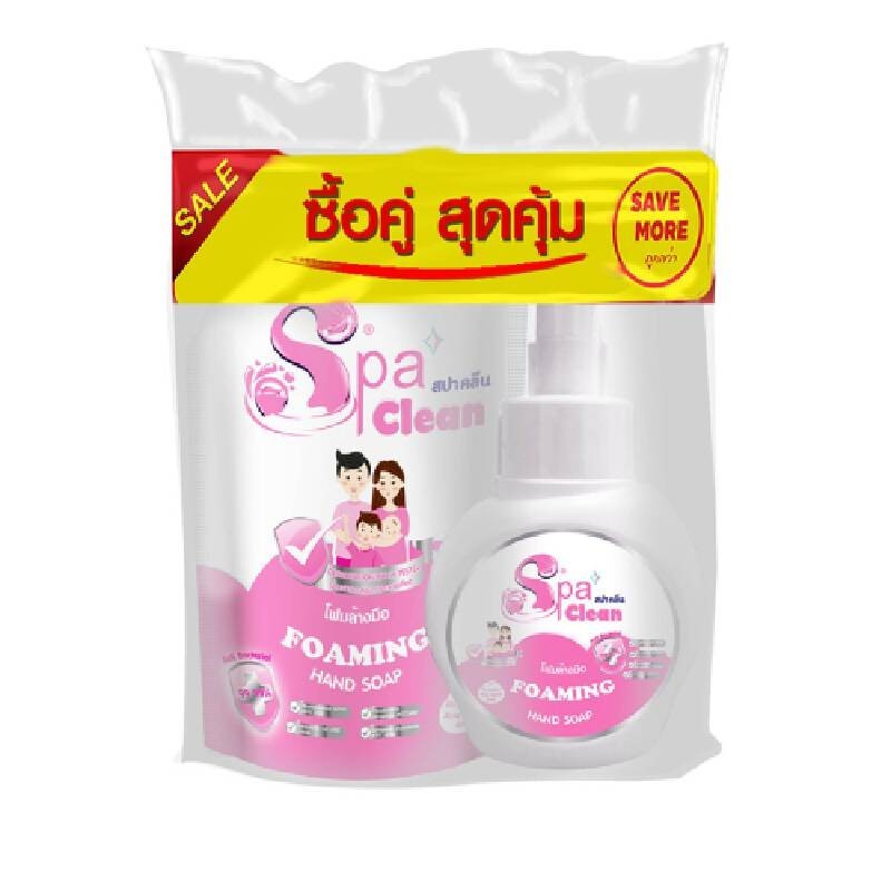 Spaclean โฟมล้างมือ กลิ่นเจลลี่พิ้งค์ 250 มล.+ รีฟิล 200 มล. | Shopee Thailand