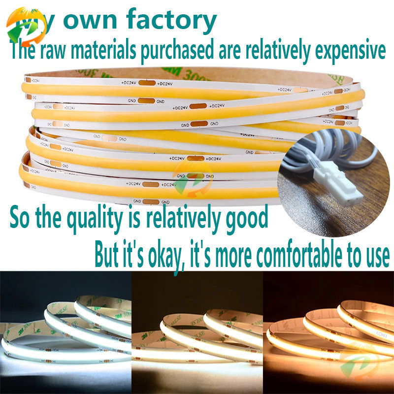 Cob ไฟ LED Strip 320 480 LEDs ยืดหยุ่น5มม. 8มม. FOB เทปแสงริบบิ้น ra90 ...