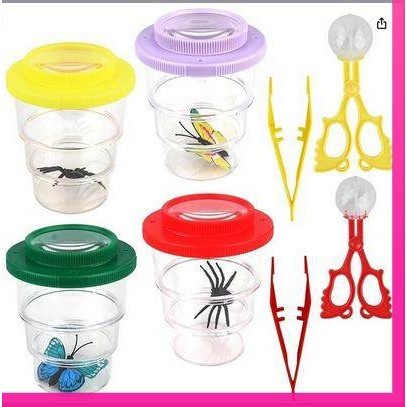 Spider Viewer ผีเสื้อกรงแมลงคอลเลกชันกล่องแหนบ Jar Critter Keeper ...
