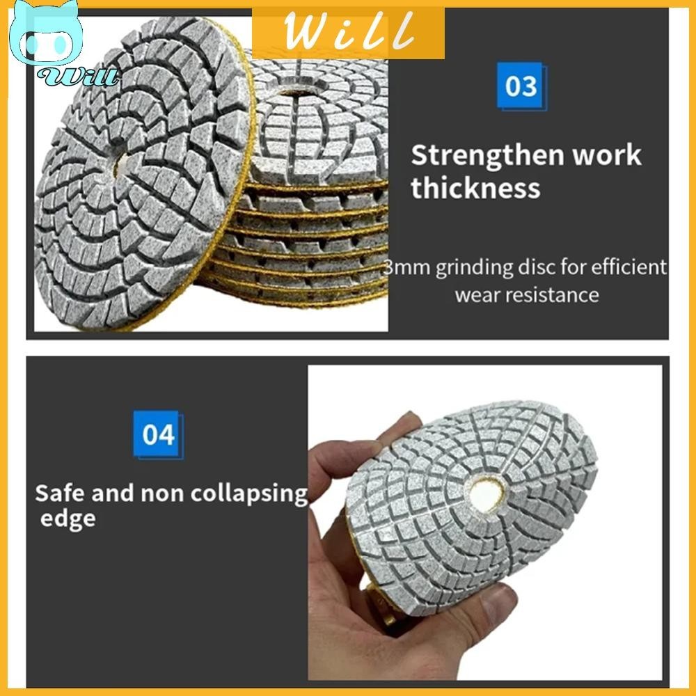 2 ชิ้น 100 มม./4 นิ้วเพชรแผ่นขัดเปียก Buff Disc ขัดสําหรับหินแกรนิตหิน ...