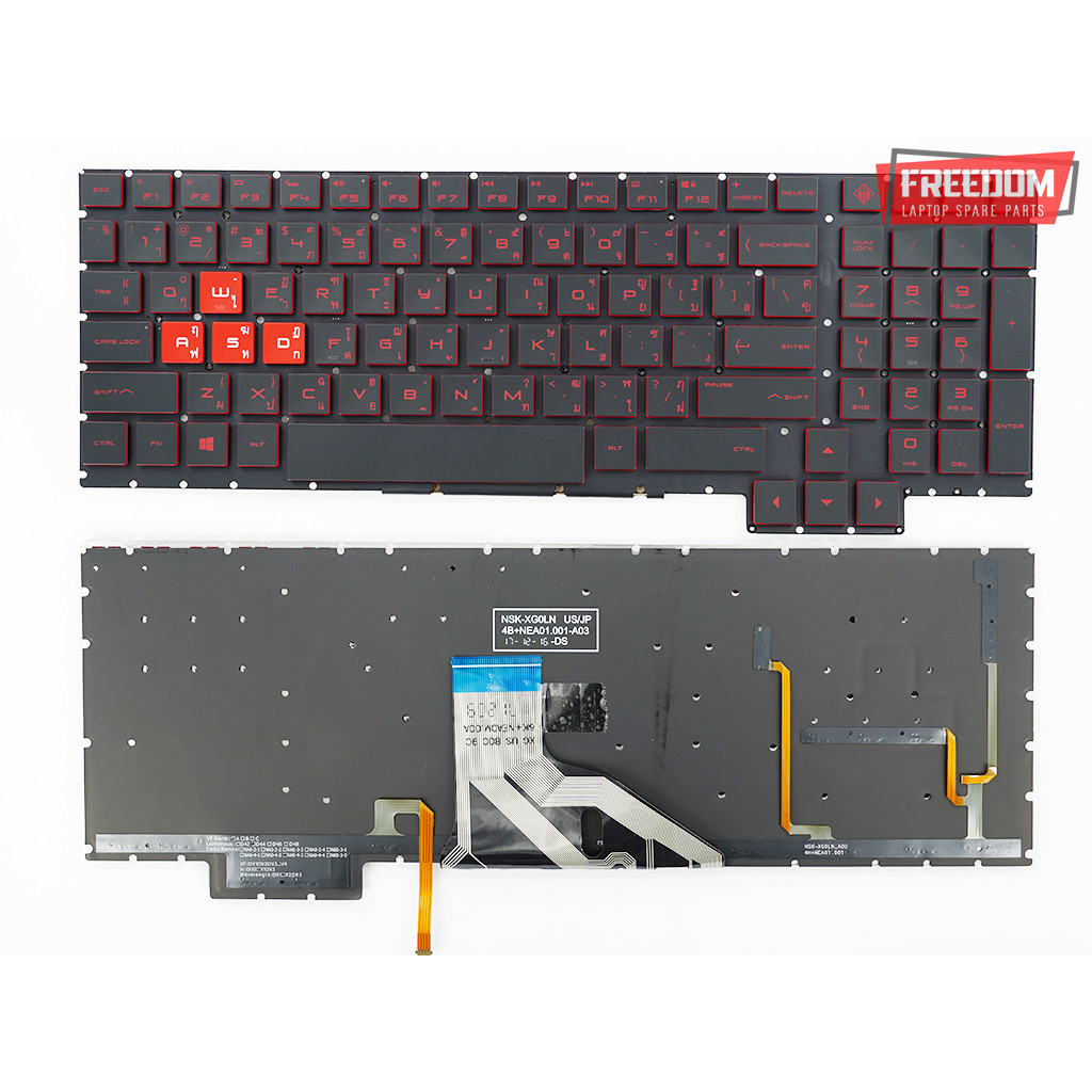 คีย์บอร์ด HP OMEN Keyboard 15-CE 15-CE000 ไทย อังกฤษ KEYBOARD | Shopee ...