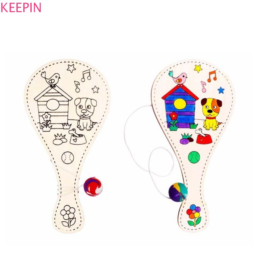 Keepin DIY Paddle Ball พร้อม String, ไม้เปล่าแร็กเก็ต DIY พร้อม Ball ...