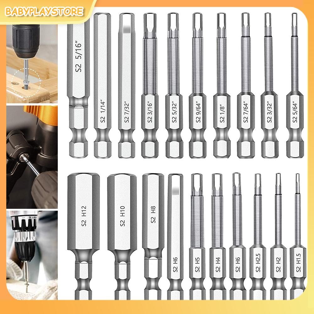 20pcs Hex หัว Allen ประแจเจาะชุด Bit เหล็ก Quick Release Shank ไขควงชุด ...