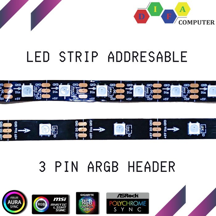 แถบ Led ARGB 3 Pin 5V Sync RGB | Shopee Thailand