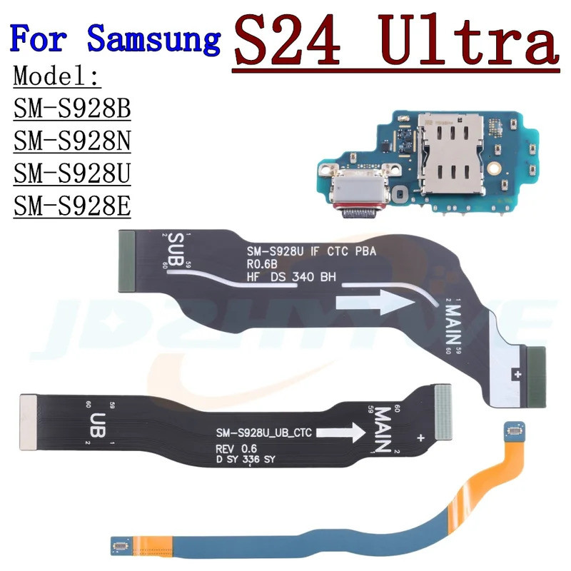 SIM Card Reader BOARD Dock Connector USB ชาร์จพอร์ตสำหรับ Samsung S24 ...