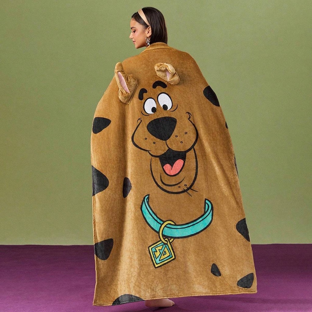 [คุณภาพสูง] สามมิติปักหูสุนัข Scooby-Doo Joint หนา Flannel ผ้าห่มมัลติ ...