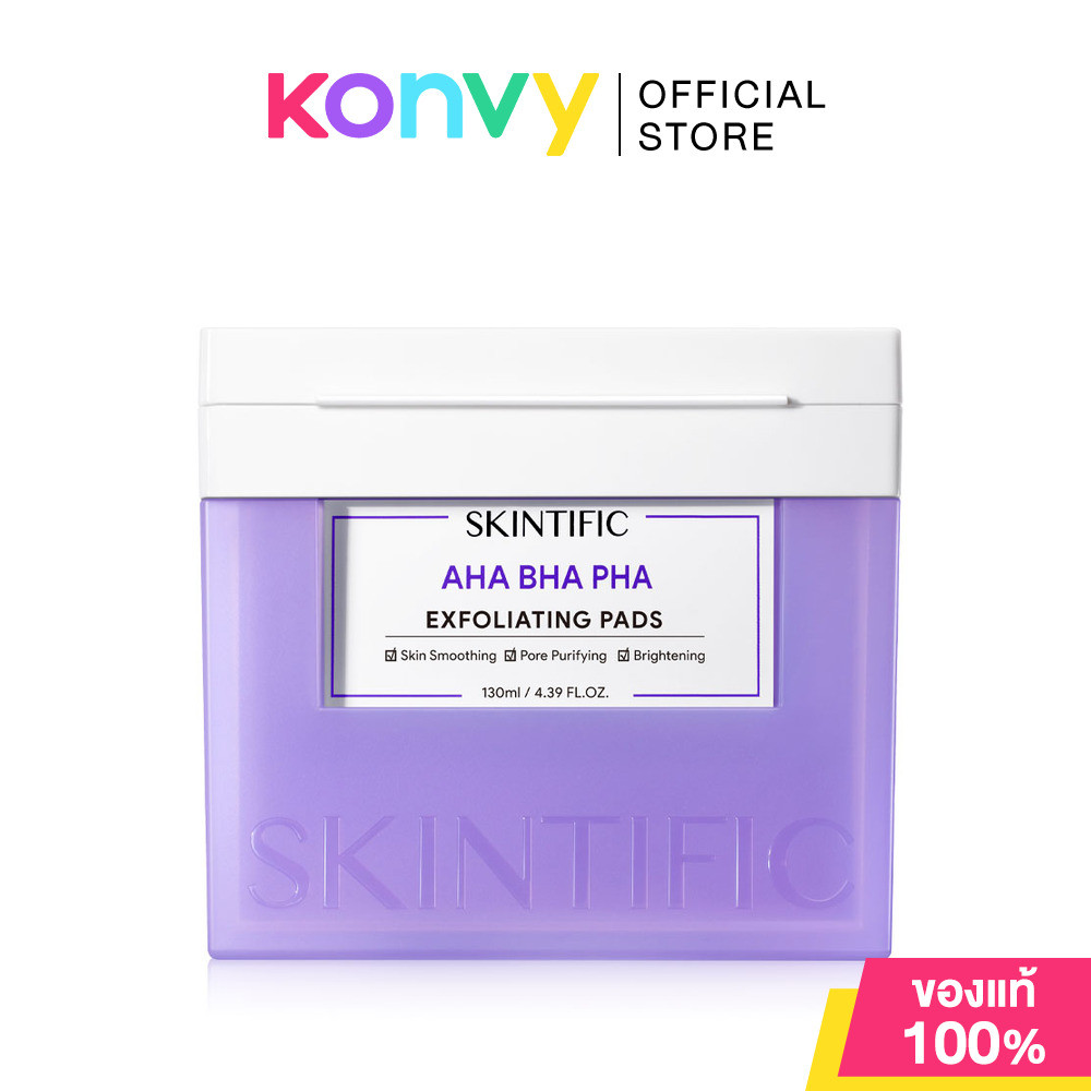 SKINTIFIC Aha Bha Pha Exfoliating Pads 130ml [40 Pads] โทนเนอร์แบบแผ่น. | Shopee Thailand