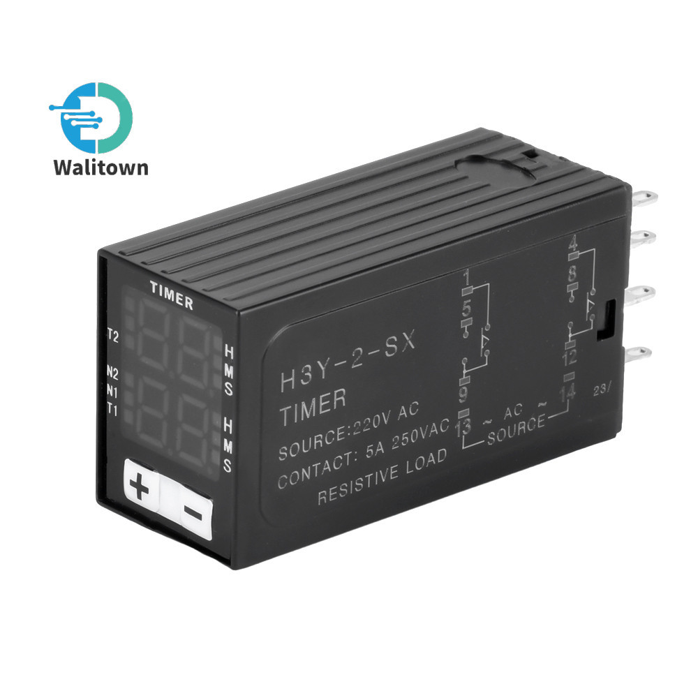 H3y-2-sx DC12V/DC24V/AC220V Power-On Time Delay Controller พร้อมจอแสดงผลดิจิตอลอิเล็กทรอนิกส์รี ...