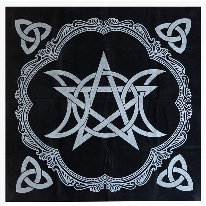 ใหม่ Triple Moon Pentagram แท่นบูชาไพ่ทาโรต์ผ้าการ์ด Divination ...