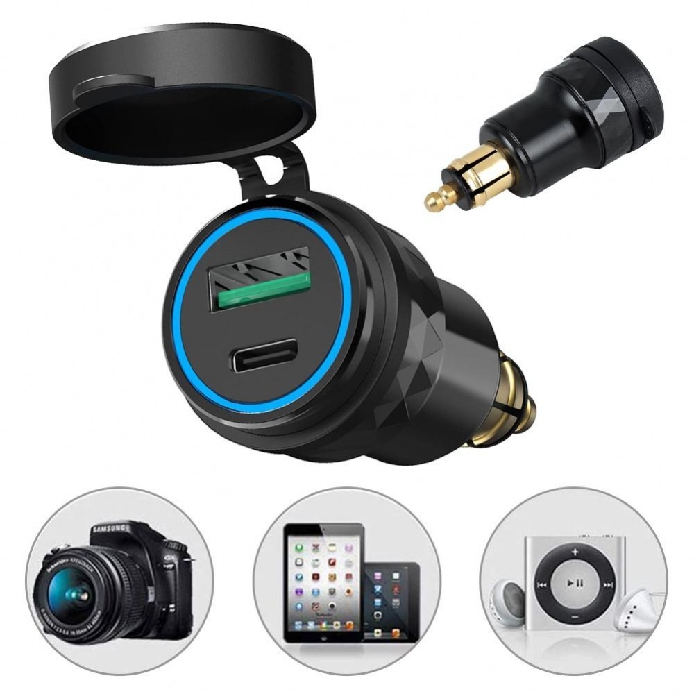 Dual-USB Charger Hella DIN Plug Socket Adapter For BMW/Ducati ...