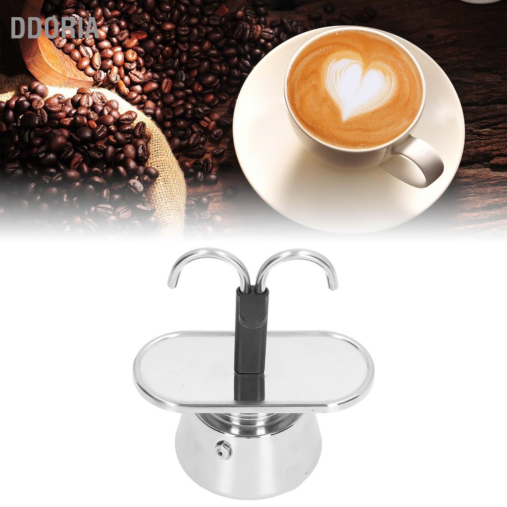 DDORIA Moka POT 100ml Dual ท่อสแตนเลสทนทานเกรดอาหาร Anti Scald Nonslip ...