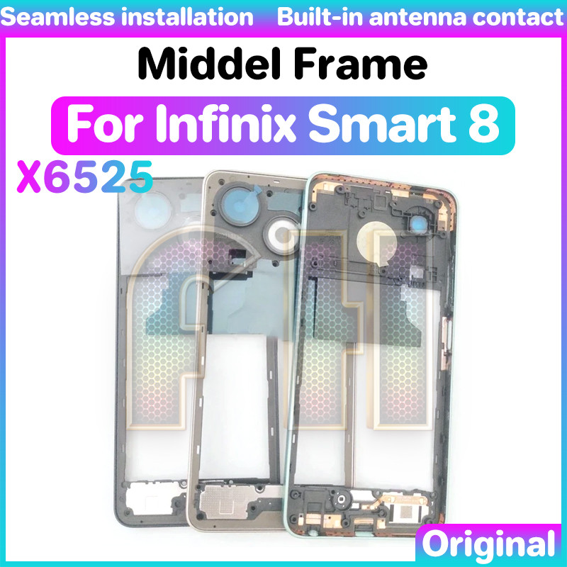 กลางด้านหน้าจอแสดงผล LCD กรอบสําหรับ infinix สมาร์ท 8 x6525 x6525b ...