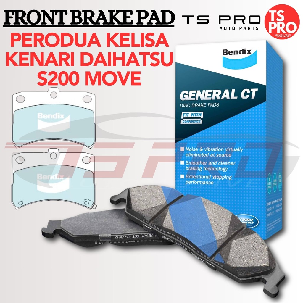Perodua Kelisa Kenari Daihatsu S200 Move Bendix Front Disk Brake Pad ...