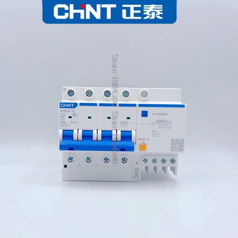 Chint 300mA 0.3A RCBO NXBLE 2P 4P 3P+1N 10A 16A 25A 32A 40A 63A 80A 100A 125A Residual Current ...