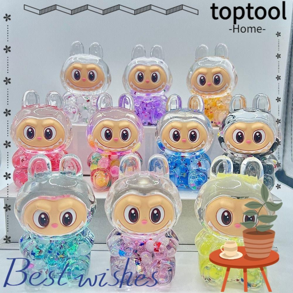 Toptool Labubu Mini เครื่องประดับ, Luminous Liquid Glitter ของเล่น Quicksand ขวดตกแต่ง, POP MART ...