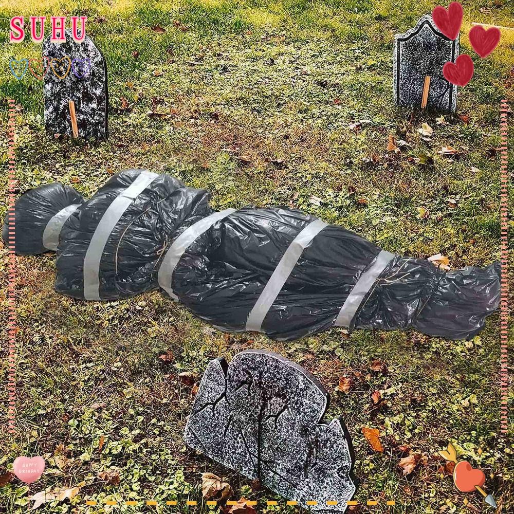 Suhu ศพปลอมในถุง, DIY พลาสติก Dead Body Prop, สีดําน่ากลัว Dead Victim ...