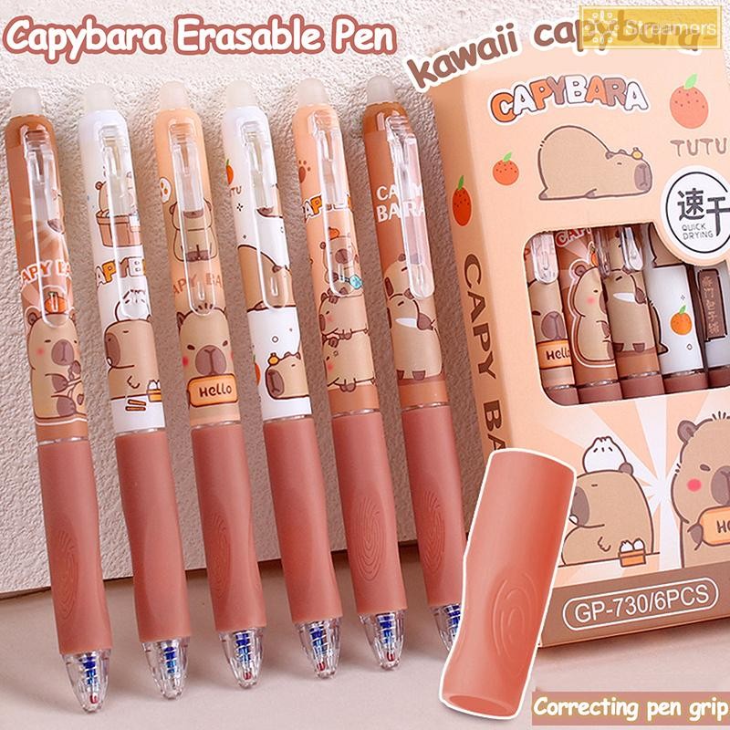 {Streamers} 6 ชิ้น Kawaii Capybara ปากกาเจลชุด Quick-Drying 0.5 มม.ปาก ...