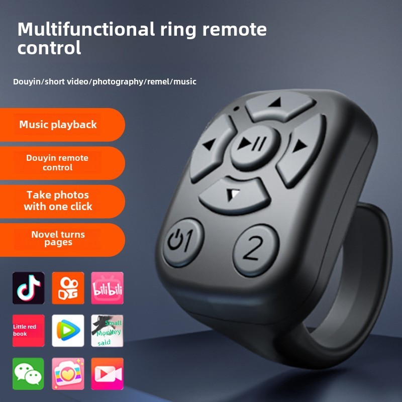 บลูทูธรีโมทคอนโทรลแบบพกพาแหวน TITOK แปรงวิดีโอไล่ละครเช่นนวนิยาย Flip ...