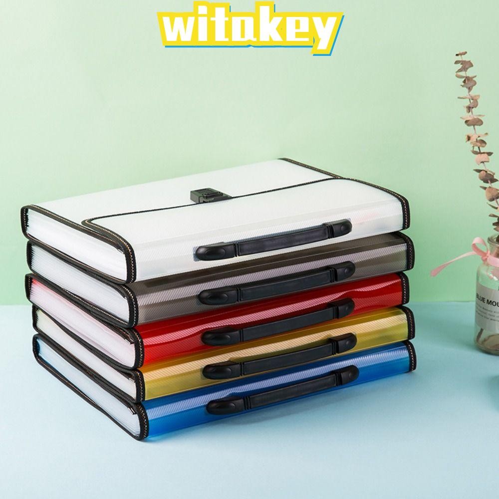 โฟลเดอร์ไฟล์ WITAKEY, พร้อมพลาสติกที่จับ ที่เก็บไฟล์กระดาษ, ความจุขนาดใหญ่ที่ใช้งานได้จริง A4 FC ...
