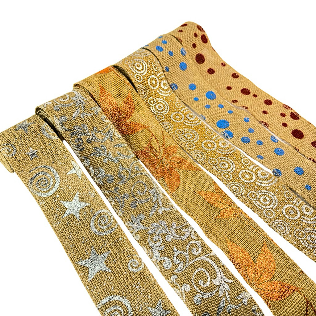 1 ม้วน (2 เมตร) - ริบบิ้น JUNE BROWN WITH MOTIF / UNIQUE MOTIF JUNE ...
