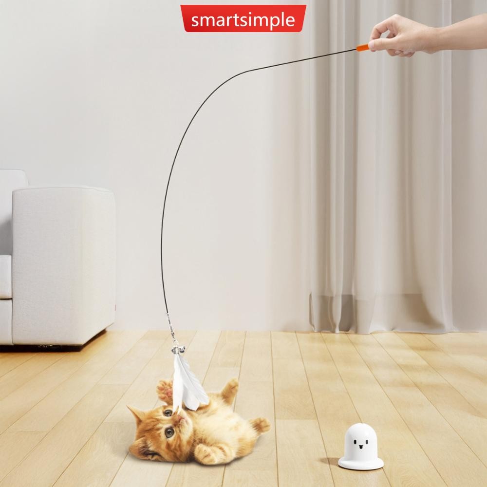 SMARTSIMPLE Interactive ดูดถ้วย Cat Teaser Wand Bell Buster ความเบื่อ ...