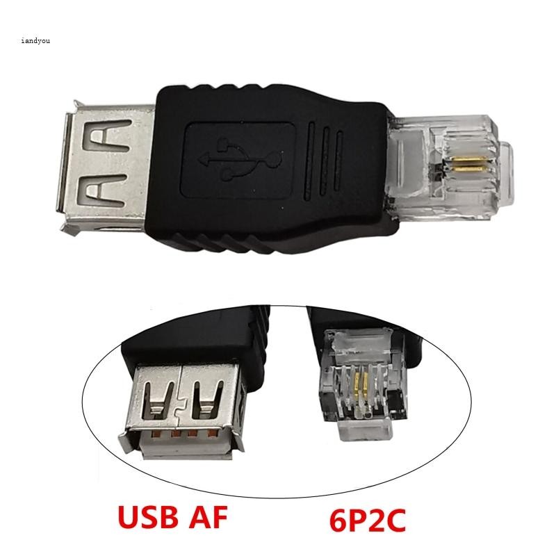 Iny USB A Female to Ethernet RJ11 6P2C Male Adapter Connector Router ...