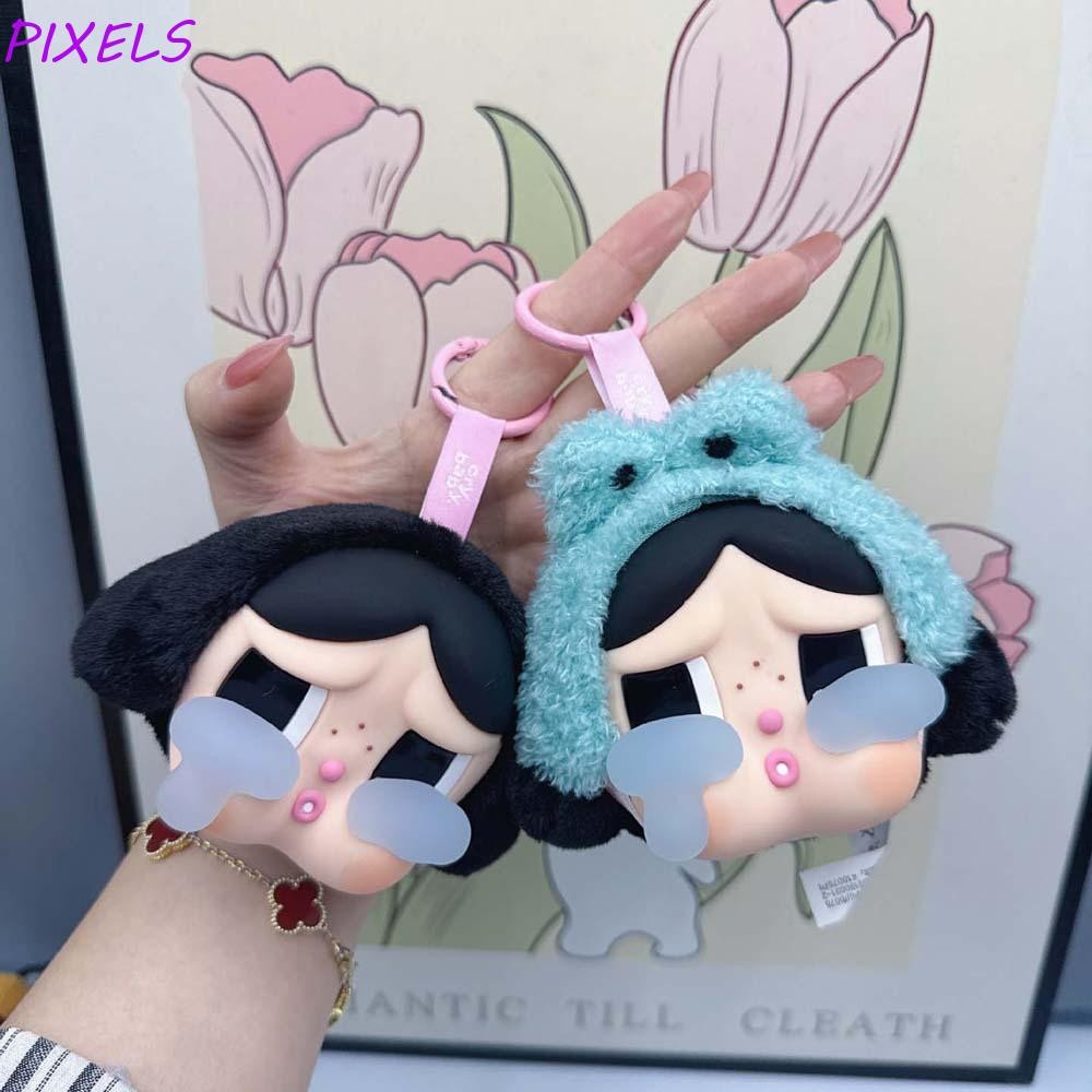 PIXELSKY Crybaby พวงกุญแจตุ๊กตาตุ๊กตา Kawaii 10 ซม.น่ารัก PVC ขนยาวรูป ...