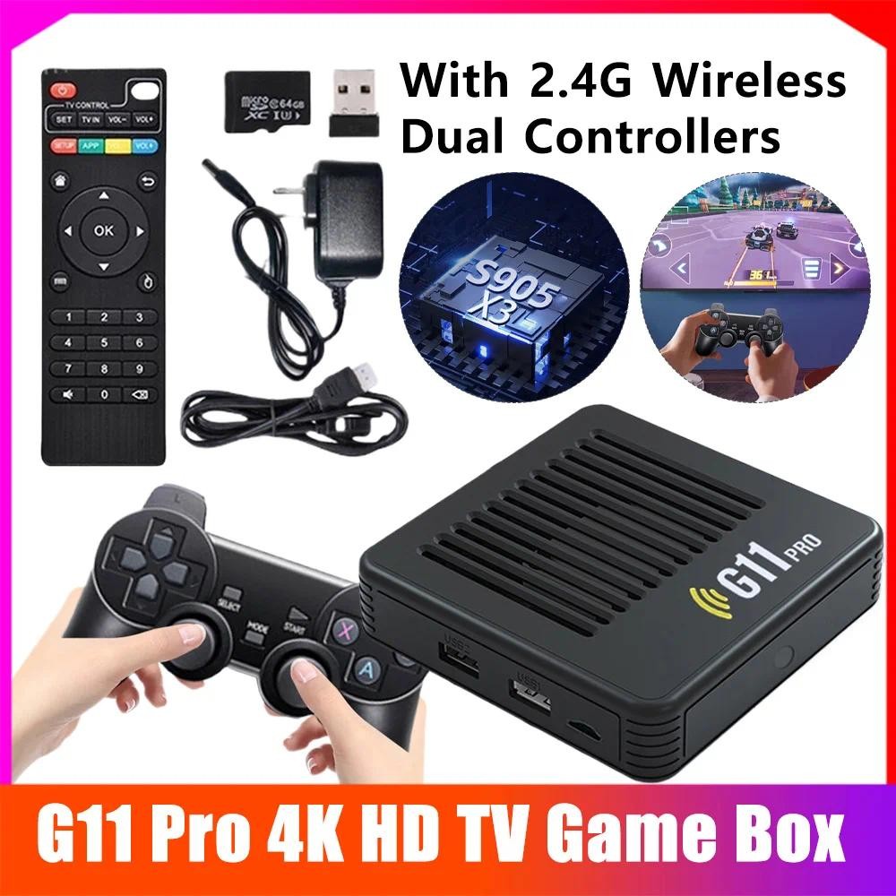 กล่องเกม G11 Pro พร้อมคอนโทรลเลอร์คู่ไร้สาย 2.4G คอนโซลวิดีโอเกมทีวี 4K ...