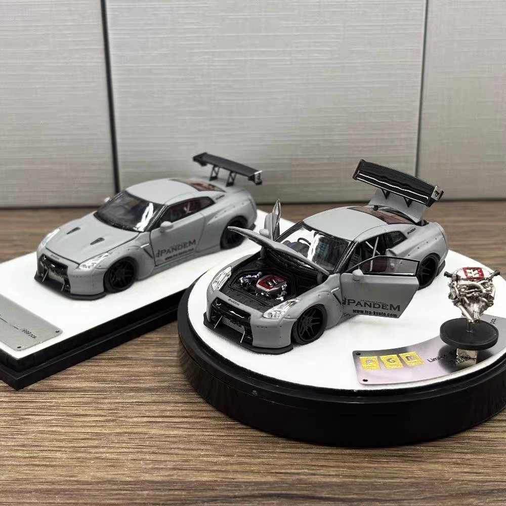 PGM 1/64 Nissan GTR R35 Rocket Rabbit Combat สีเทารุ่นรถDie-Castingรถ ...