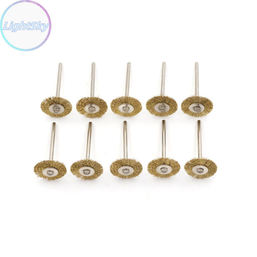 Lightsky 10PCS 22 มม.ล้อลวดทองเหลืองแปรงเครื่องมือขัดสําหรับ Die เครื่องบด Power Rotary TH ...