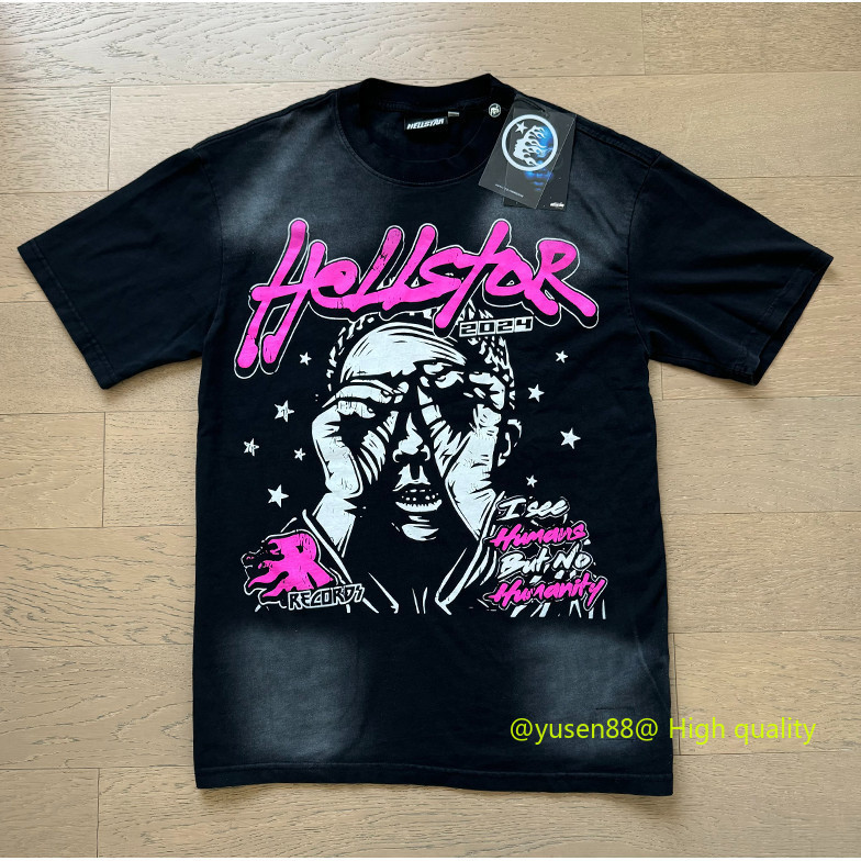 ร้อน *** 670 #Pure Cotton Real Shot Hellstar Hellstar สวยอินเทรนด์ High Street เสื้อยืดแขนสั้น ...