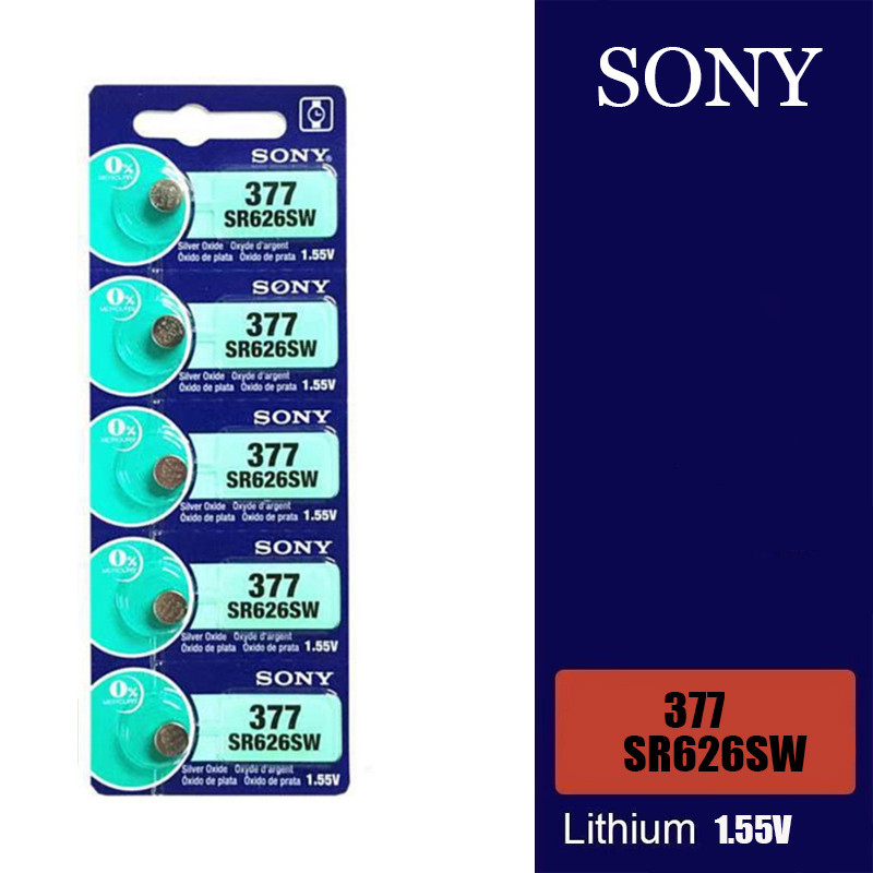 Battery พร้อมส่ง ถ่านกระดุม Sony SR626SW/377 แผง 5 ก้อน แท้ %（รับประกัน ...