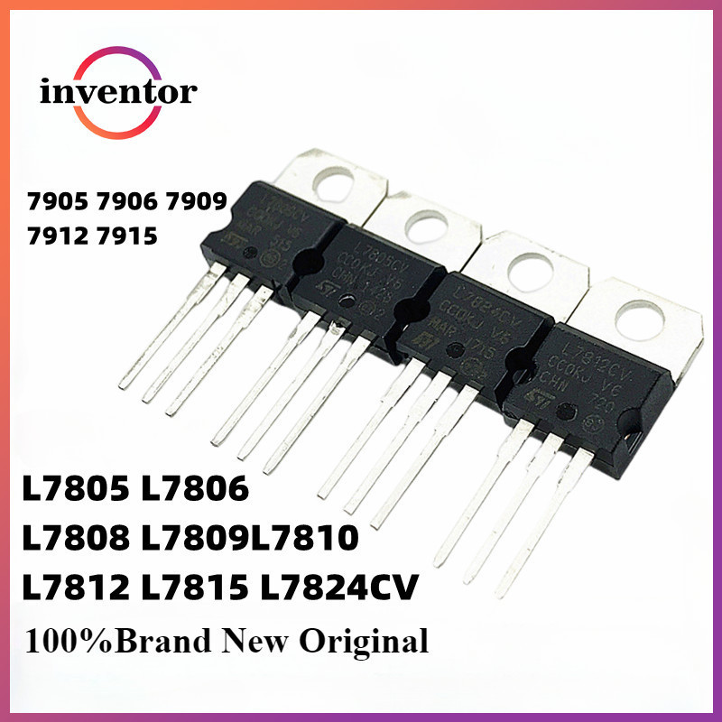 ของแท้ 100% L7805CV/L7806/L7808/L7908/L7812/L7915/L7918/L7924 直插TO-220 ...