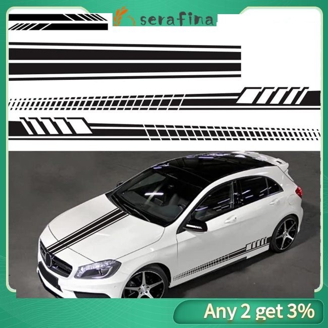 Rf 5 ชิ้น/เซ็ตลายไวนิลรถสติกเกอร์ด้านข้าง Auto Body Racing กีฬา Decals Easy Removal Universal รถ ...