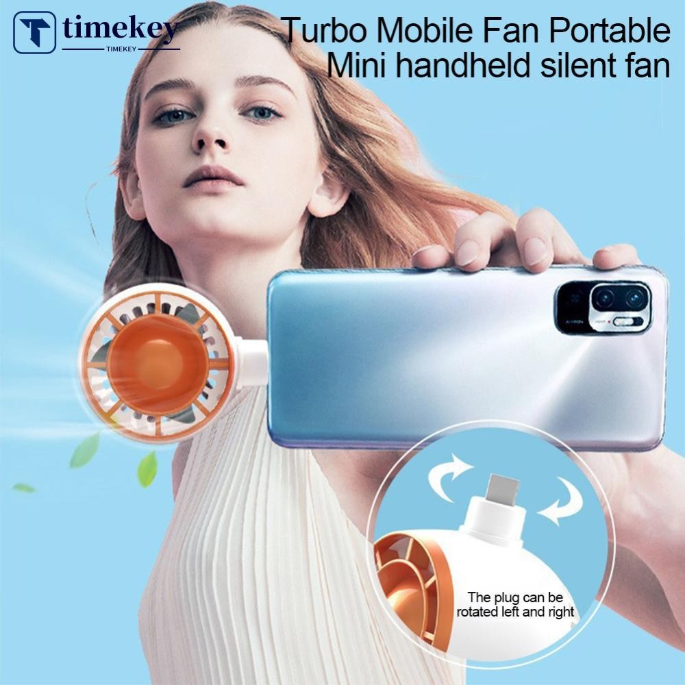 Timekey Mini โทรศัพท์ Turbo พัดลมขนาดเล็กแบบพกพามือถือพัดลมเงียบปลั๊ก ...