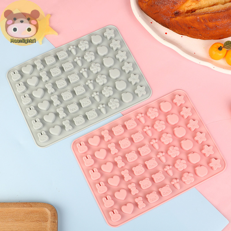Moonlights1 1 PC 54 Cavities ผลไม้สัตว์แม่พิมพ์ซิลิโคน DIY Mini ...