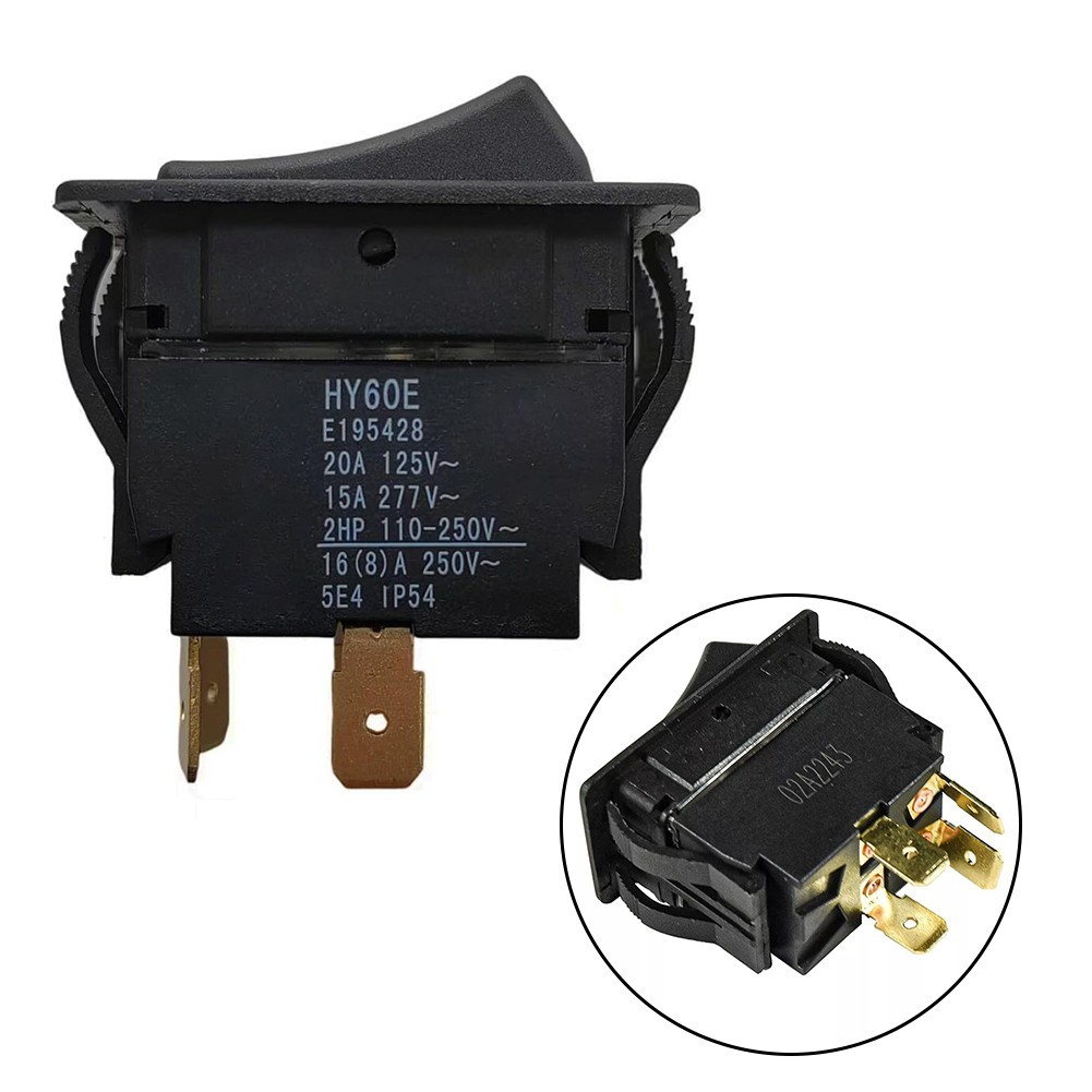 Giggle1PCS Hy60e 4 Pins 20A 125V/250V 2HP อุตสาหกรรมปิด Rocker สวิตช์ ...