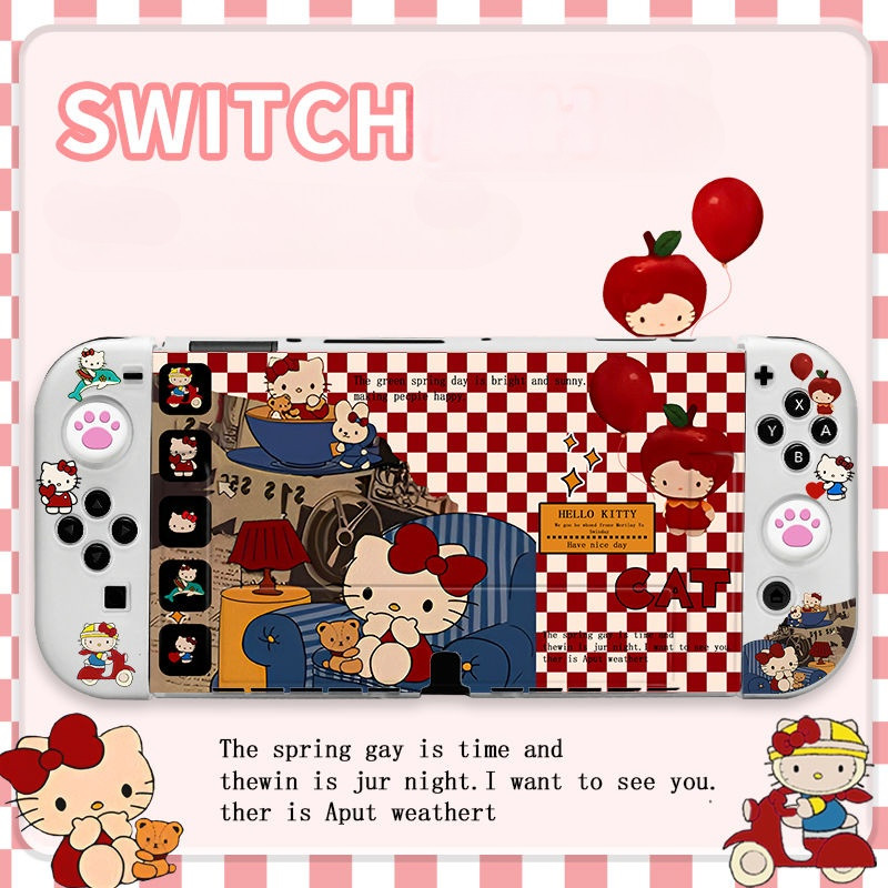 เคส nintendo switch oled ตาราง Hello Kitty NS รุ่นความอดทนซิลิโคนอ่อน ...
