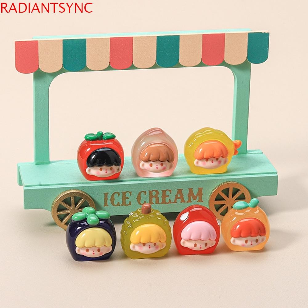 Radiantsync สาวหัว DIY ตุ๊กตา, เรซิ่นพื้นผิวสดใสมินิผลไม้สาวรุ่น, Kawaii Noctilucent สตรอเบอร์รี ...