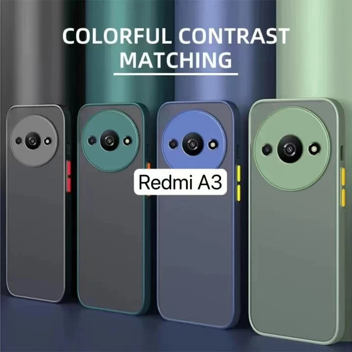 เคสขอบสีหลังด้าน กันกล้อง สำหรับ Redmi A3 14C 13C 12C 13 4G 9A 9C 10A 10C A1 A2Plus Note13 4G/5G ...